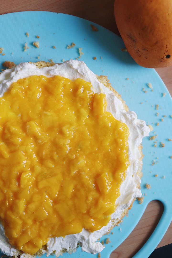 Simple and Fresh, Mango Cream Cake - Strawberry in the Desert