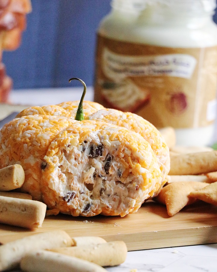 Spicy Pumpkin shaped Cheese Ball - Strawberry in the Desert